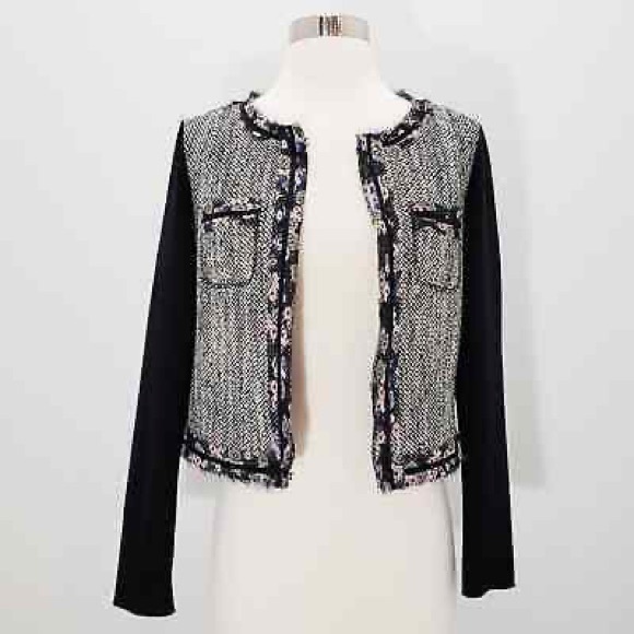 BCBGeneration | Jackets & Coats | Bcbg Black White Tweed Jacket W ...